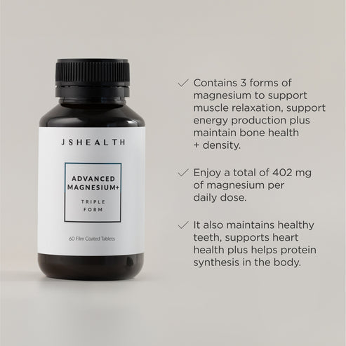 Magnesium Tablets - Advanced Magnesium+ Formula - JSHealth Aus ...