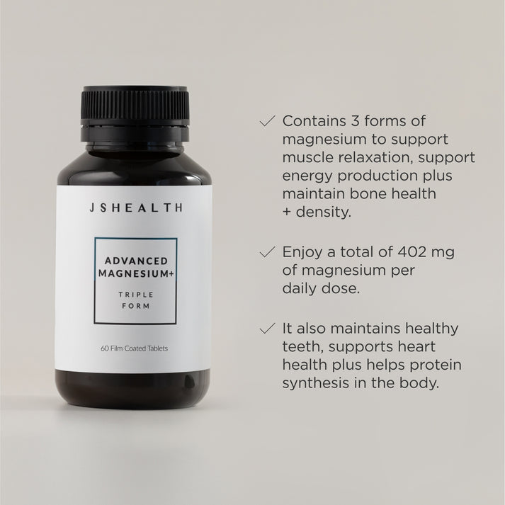 Magnesium Tablets - Advanced Magnesium+ Formula - JSHealth Aus ...