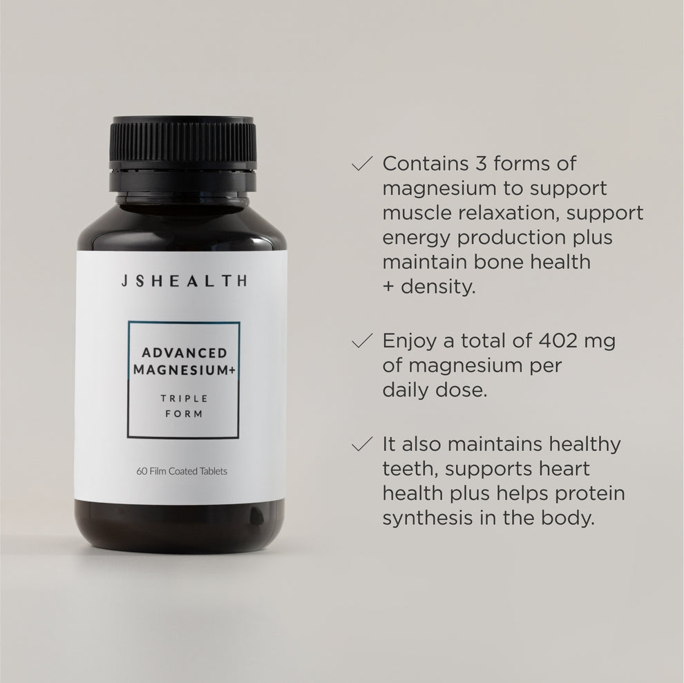 Magnesium Tablets - Advanced Magnesium+ Formula - JSHealth Aus ...